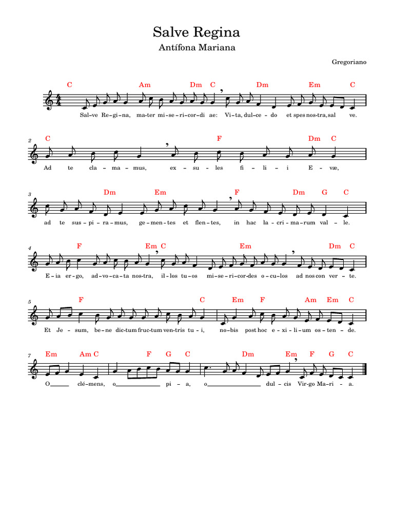 Salve Regina - Cifrado | PDF