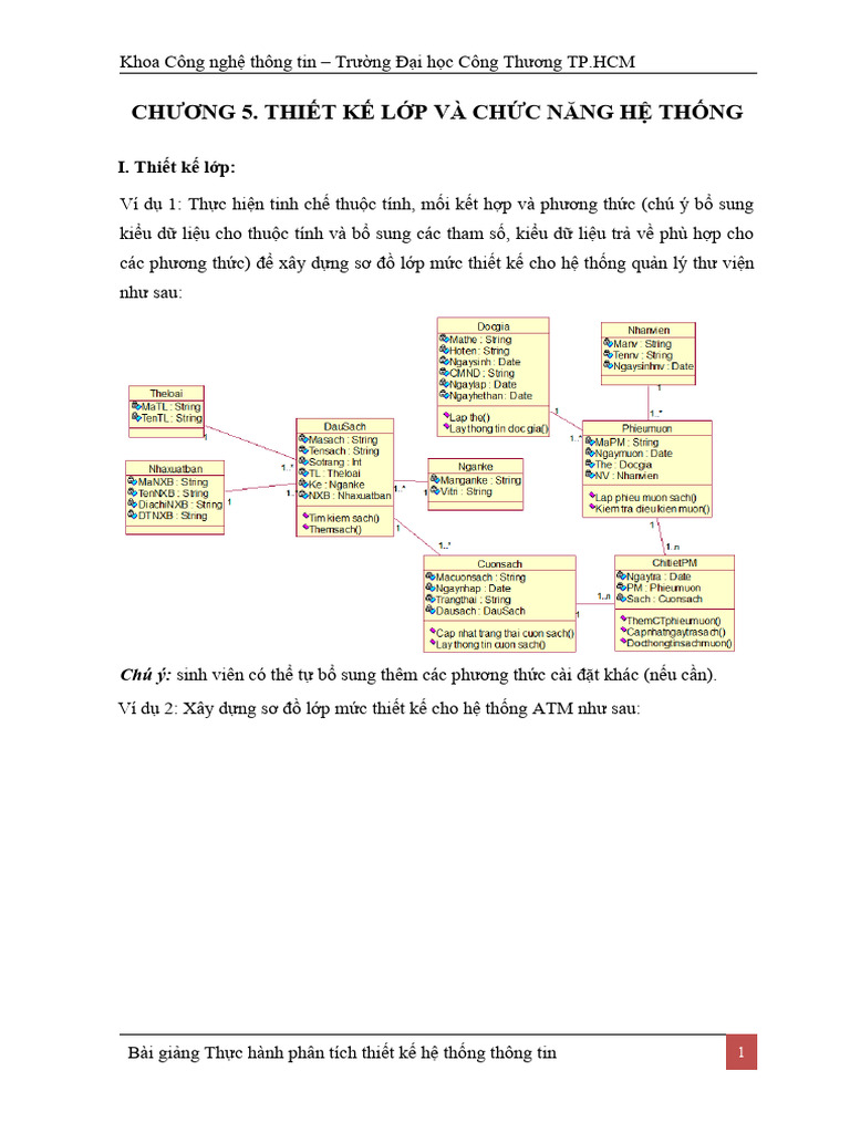 TH PTTK HTTT - Thiet Ke Lop & Thiet Ke Chuc Nang He Thong - Chương 5 | PDF