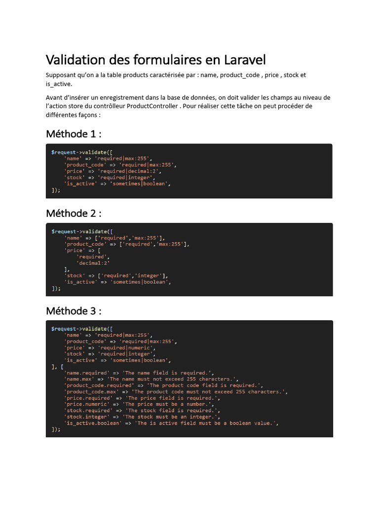 Validation Form in Laravel | PDF | Computers