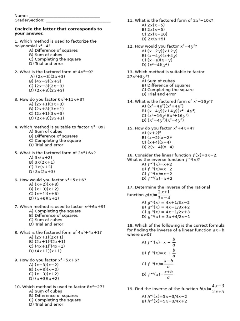 ELECTIVE MATH Semi Finals | PDF | Function (Mathematics) | Abstract Algebra