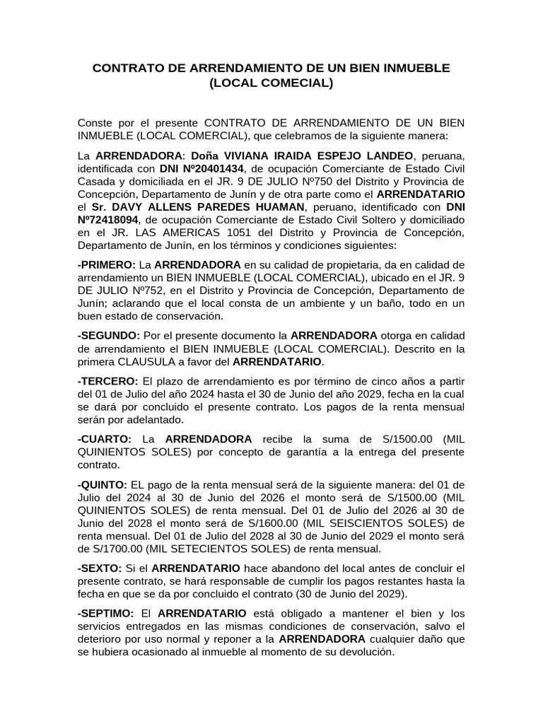 Contrato Botica Davy | PDF