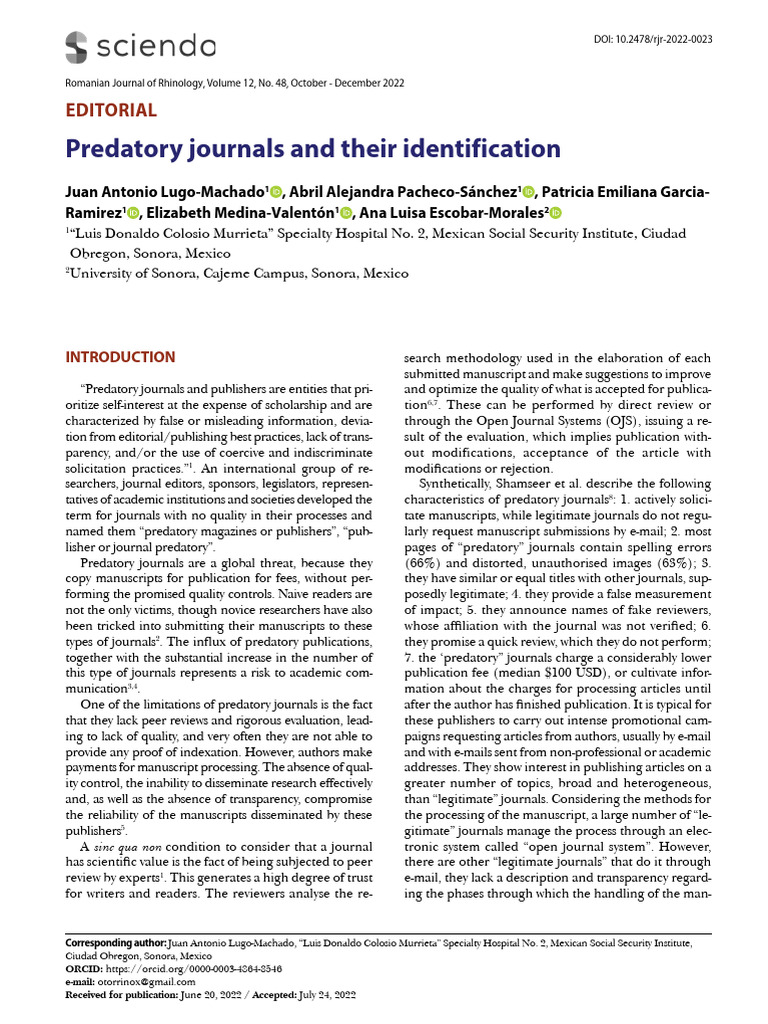 Identifying Predatory Journals | PDF | Creative Commons License | Self ...