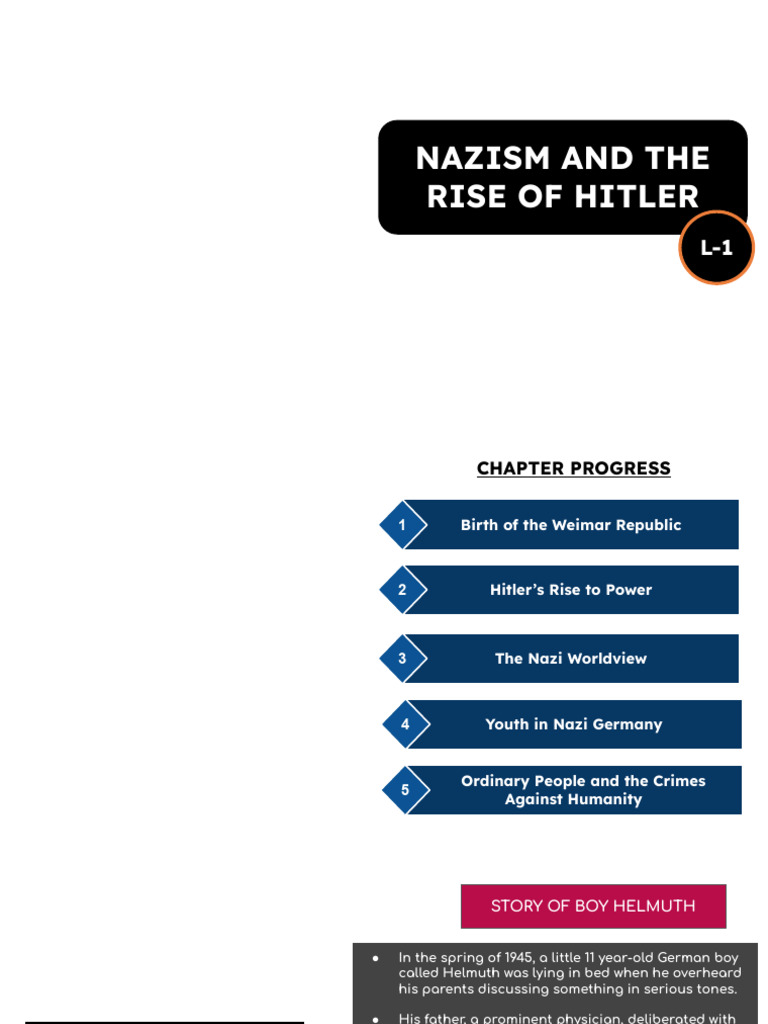 NAZISM AND THE RISE OF HITLER L-1 BATCH 2023-24 | PDF