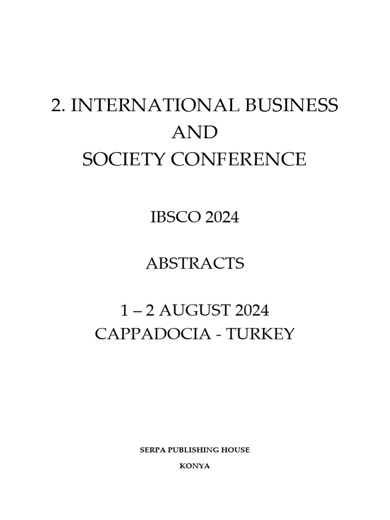 IBSCO 2024 Conference Abstracts | PDF | Refugee | Globalization