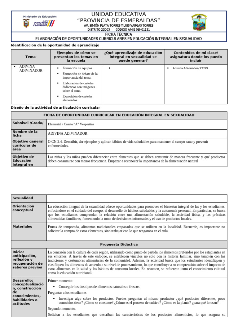 4 Ficha Técnica Eneis Septiembre | PDF