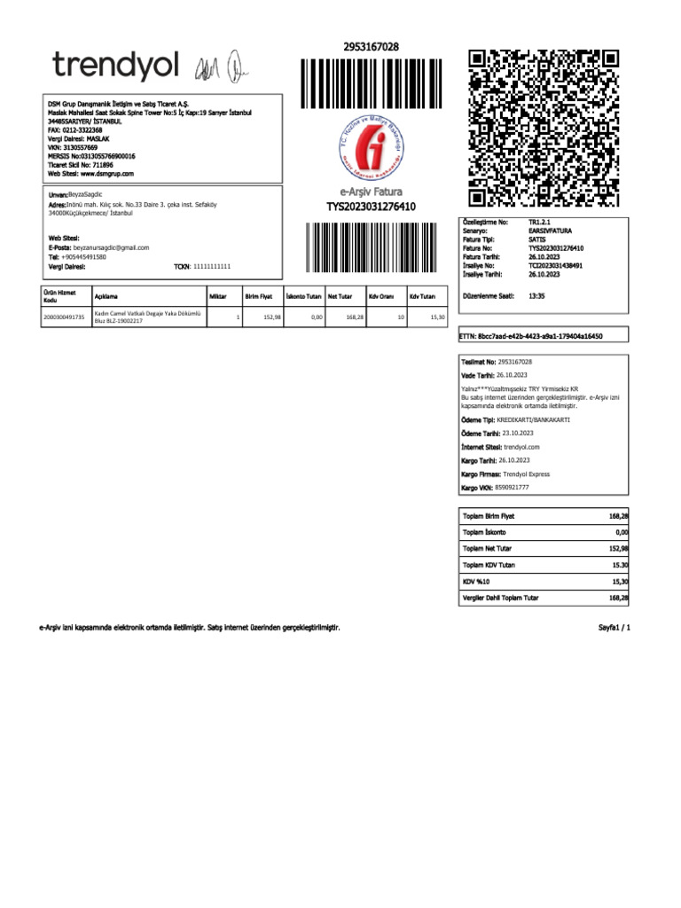 E-Arşiv Fatura | PDF