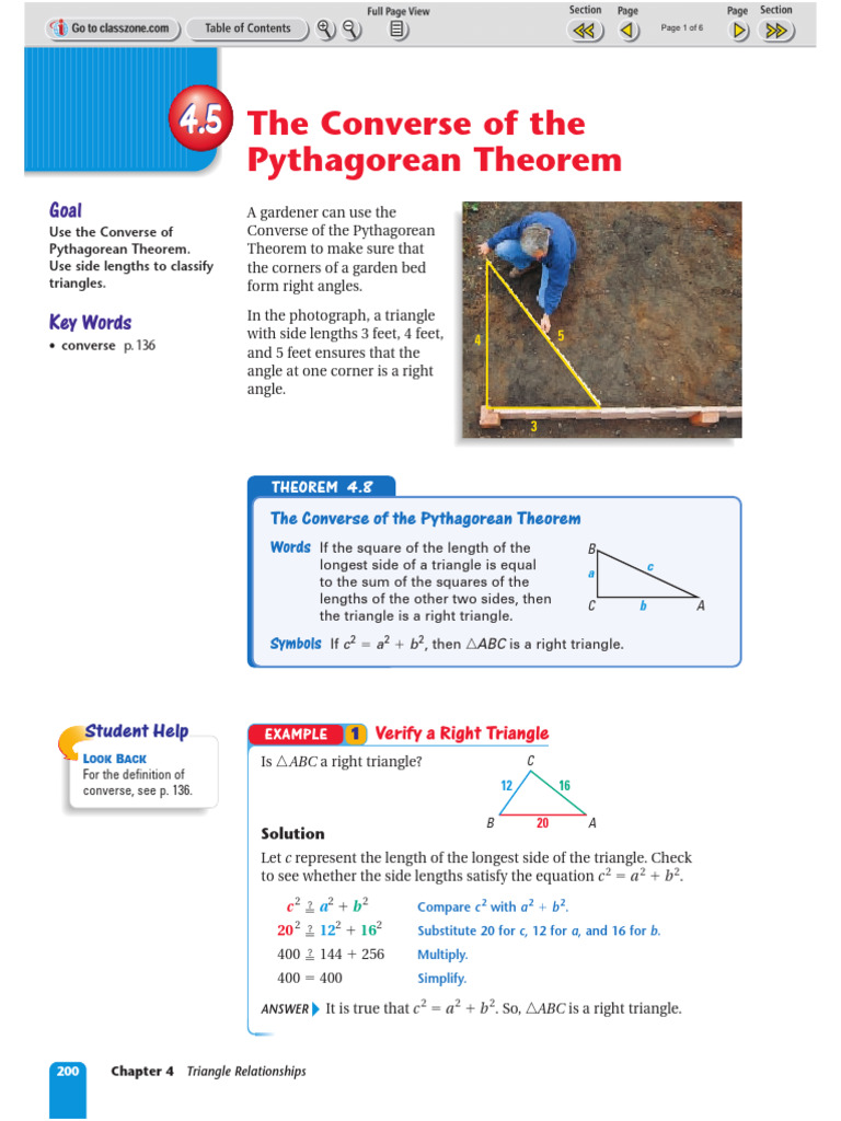 Year 9B Pythagoras Theorem and Its Converse 2024 | PDF