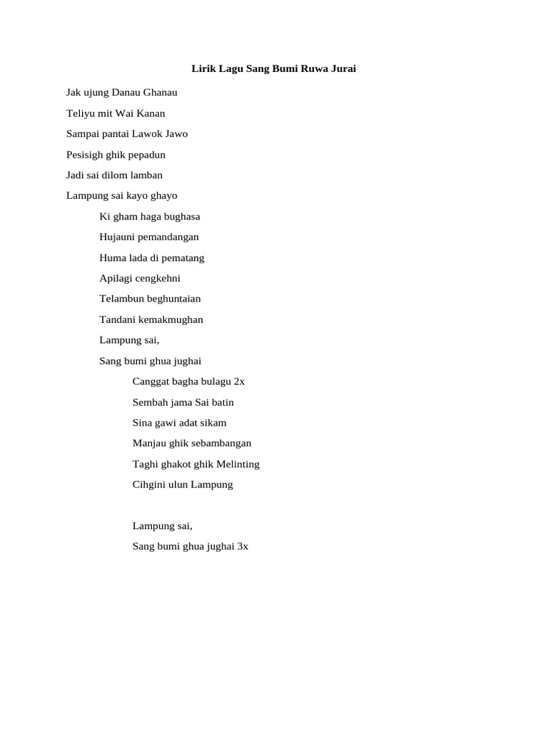 Sang Bumi Ruai Jurai | PDF