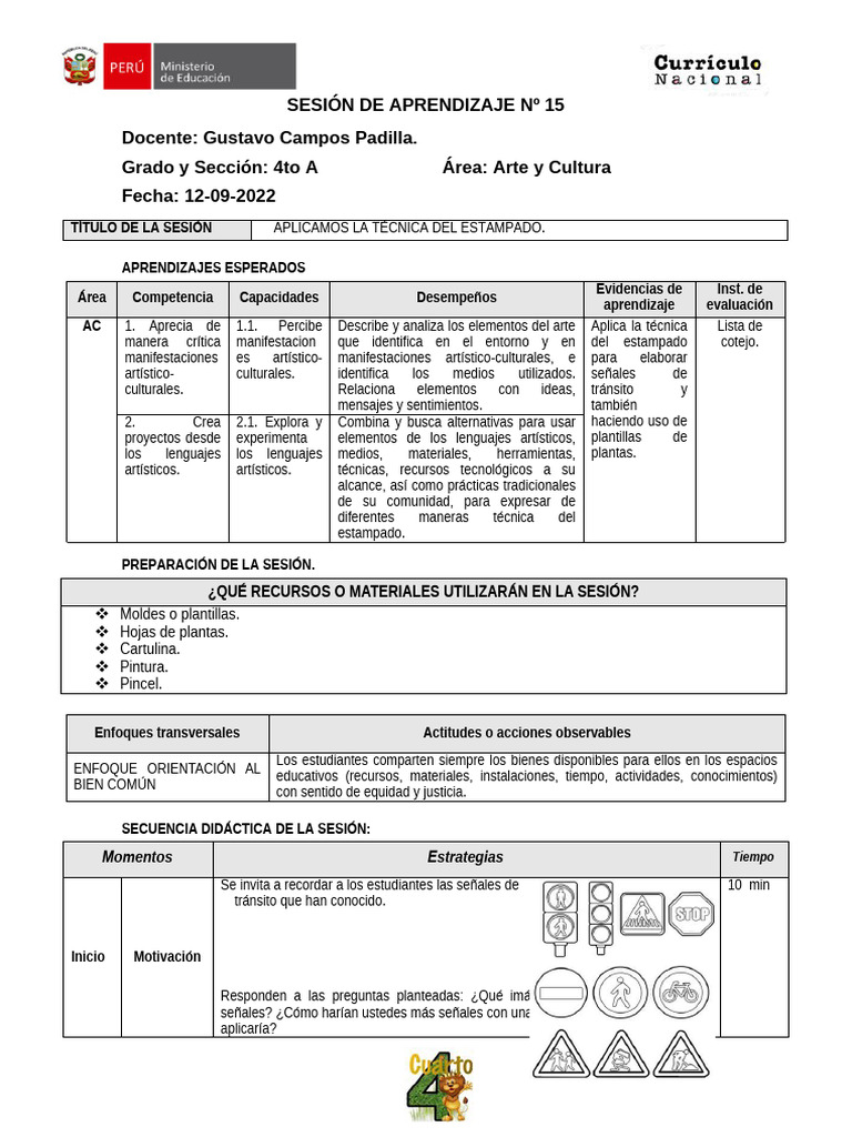 Sesion Ac Aplicamos La Tecnica Del Estampado | PDF Sesion Ac Aplicamos La Tecnica Del Estampado | PDF