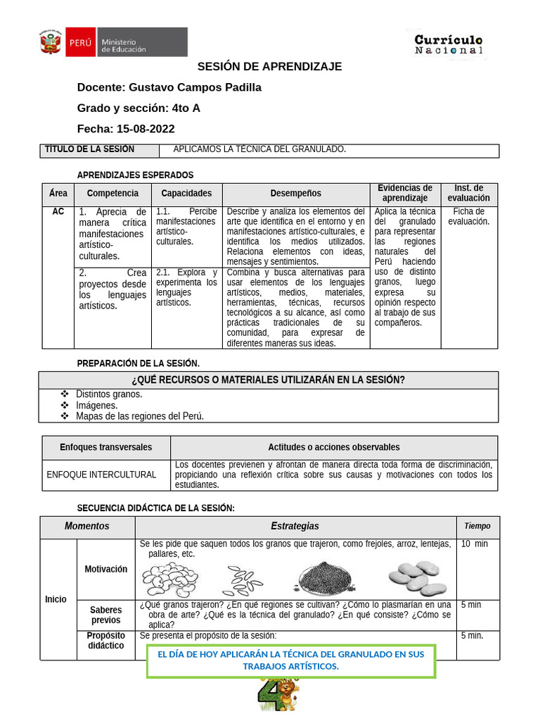 Sesion Ac Aplicamos La Tecnica Del Granulado | PDF Sesion Ac Aplicamos La Tecnica Del Granulado | PDF