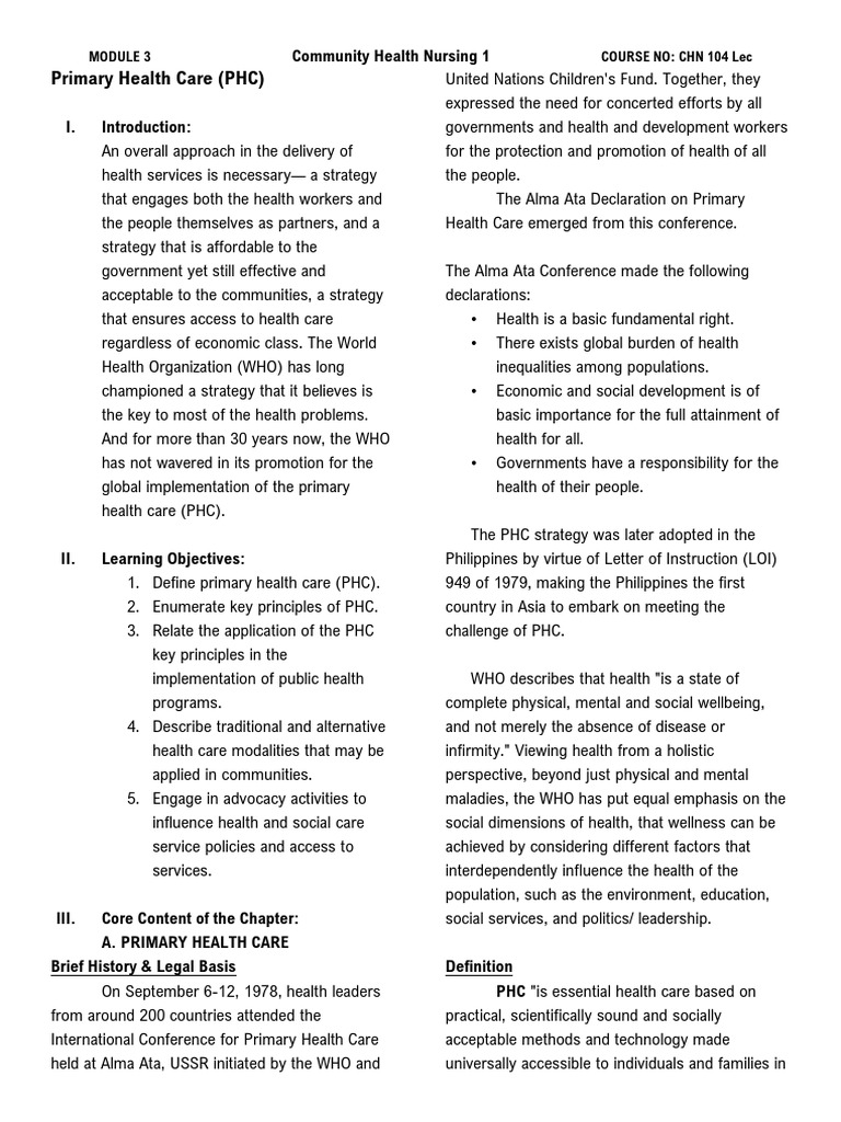 Module 3 CHN 1 | PDF