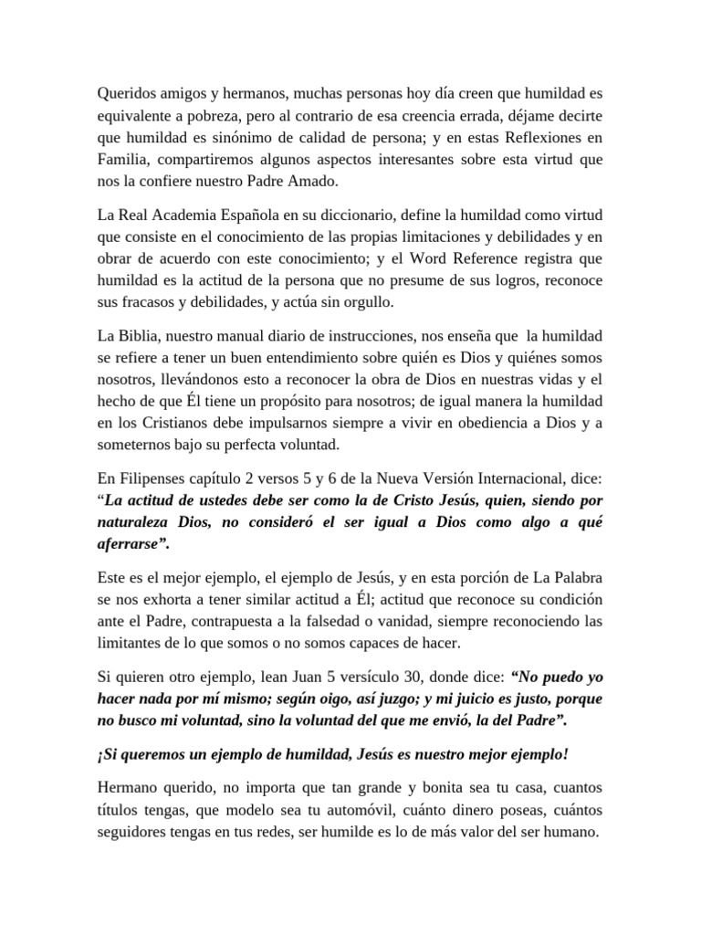8.-Humildad 15 Ene 2024 | PDF | Jesús | Dios