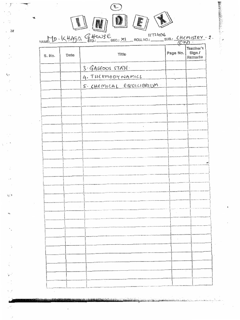 02 Gaseous Thermodynamics Chemical Equilibrium | PDF
