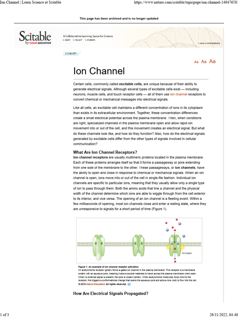 Ion Channel Learn Science at Scitable | PDF