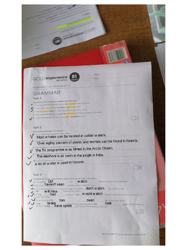 Review (Units 4-6) Language Test A | PDF