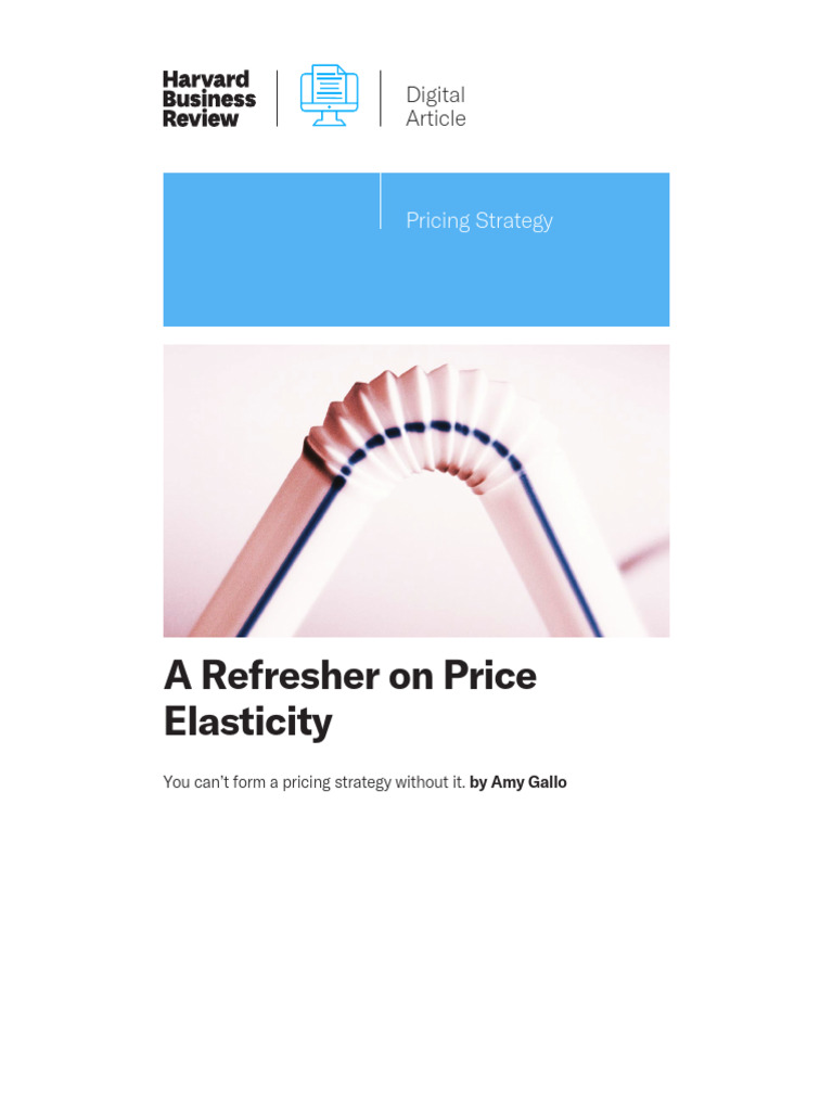 A Refresher Price Elasticity | PDF