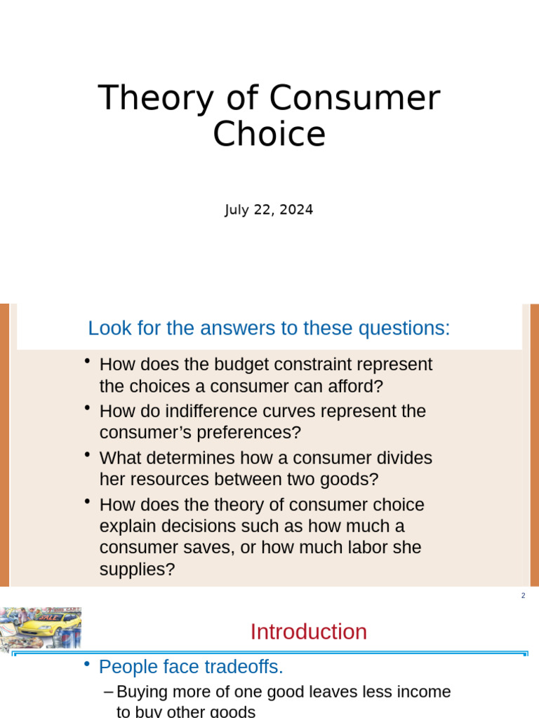 Theory of Consumer Choice | PDF