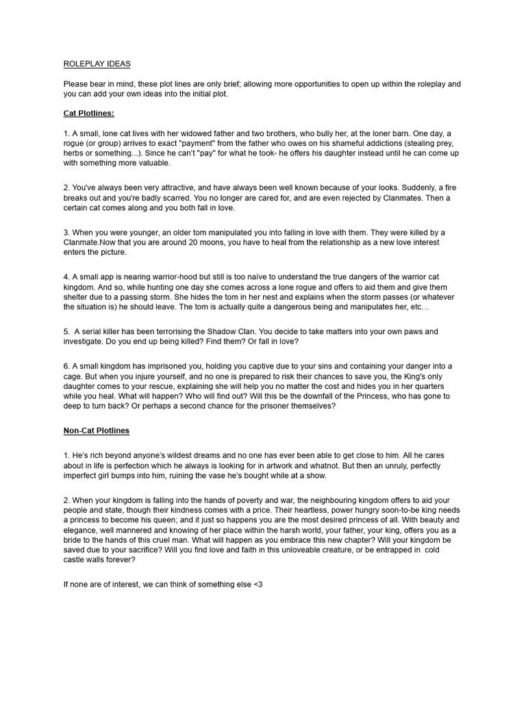 Roleplay Ideas | PDF