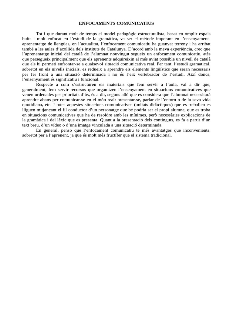 Enfocaments Comunicatius. R.L. | PDF