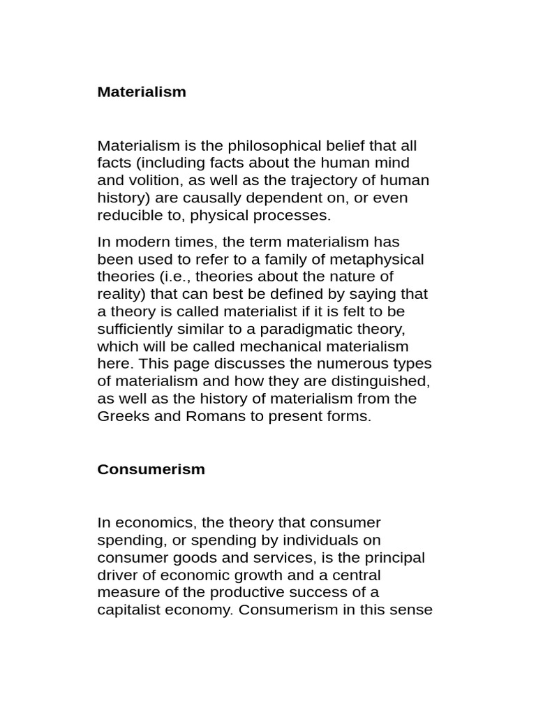 Materialism | PDF