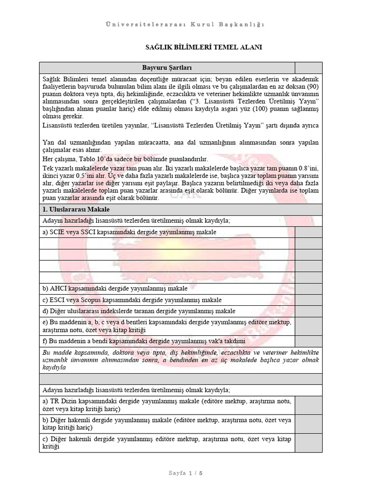 Saglik Bilimleri Temel Alani | PDF