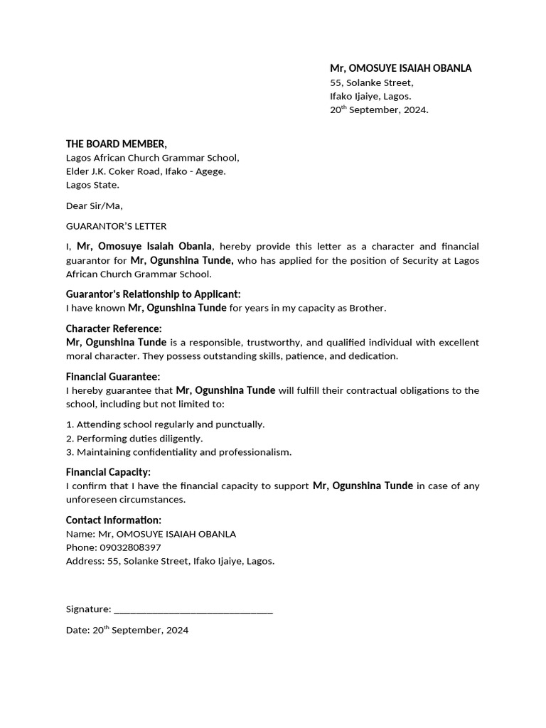 Guarantor Form | PDF