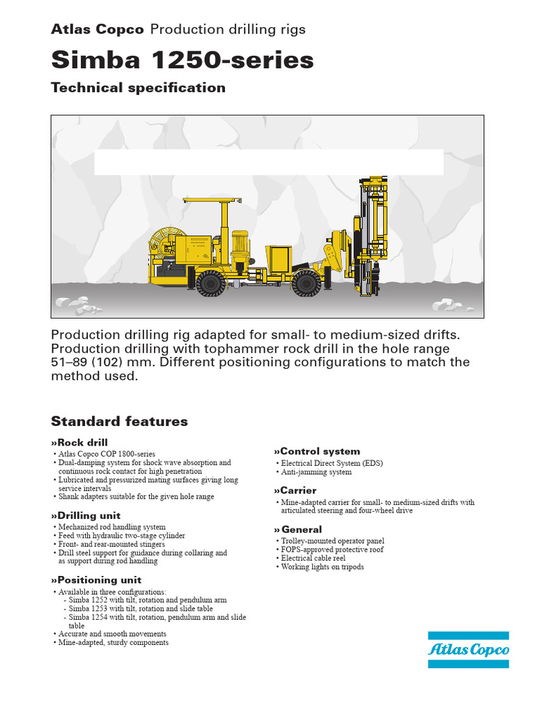Epiroc Feed Beams On Simba - 1254 | PDF
