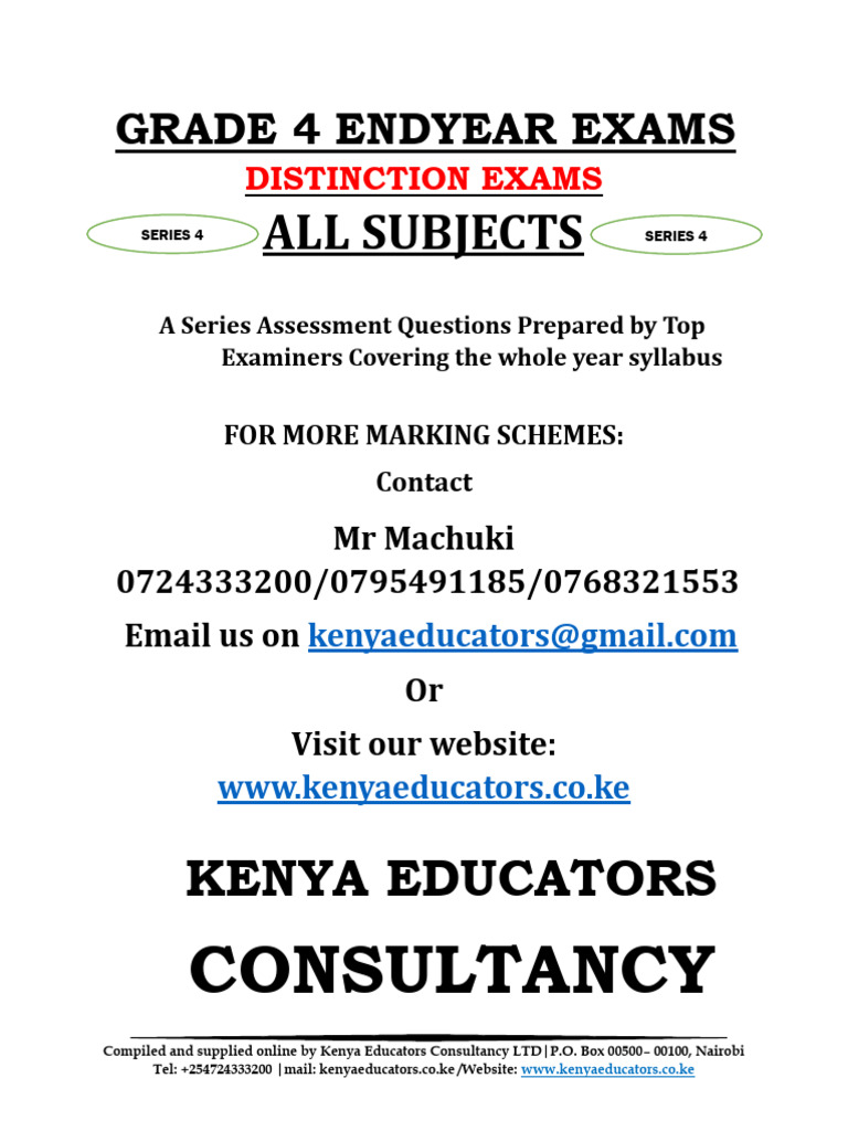 GRADE 4 CBC ET3 S4 EXAMS 2024 | PDF