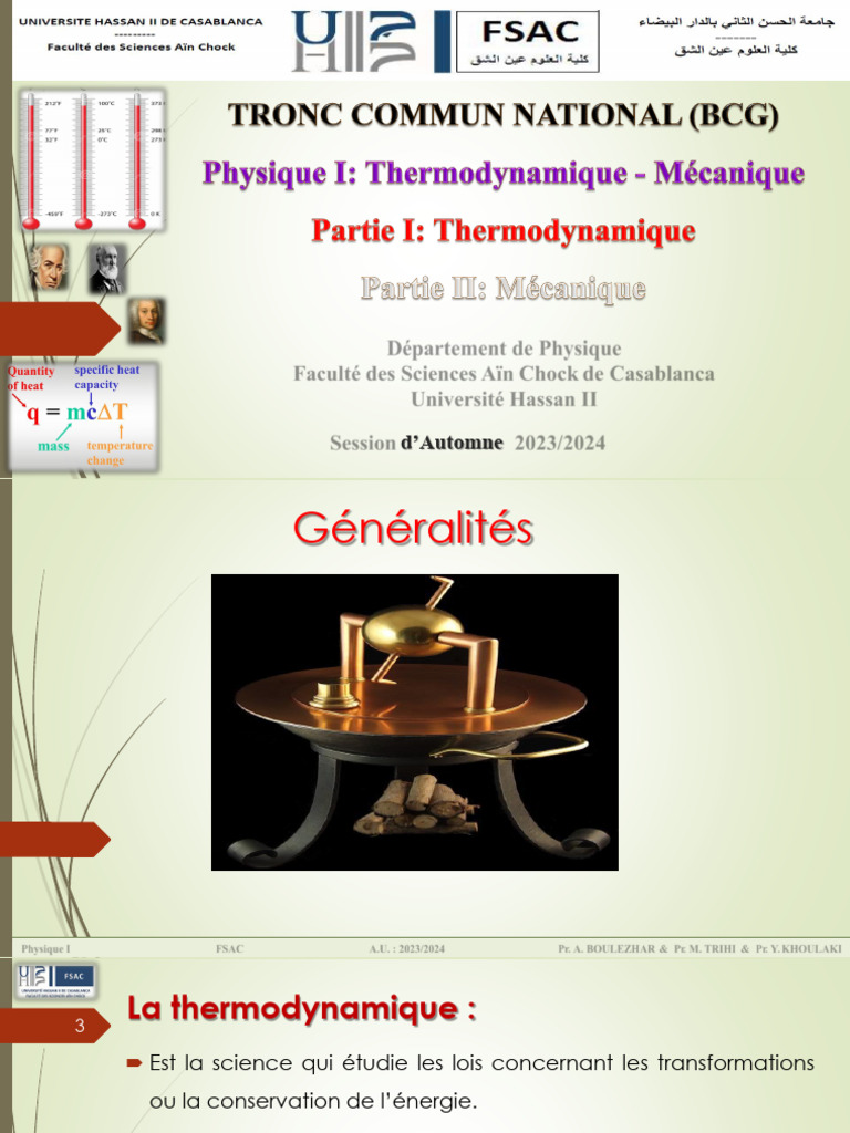 BCG Physique S1 Partie Thermodynamique 23 24 | PDF