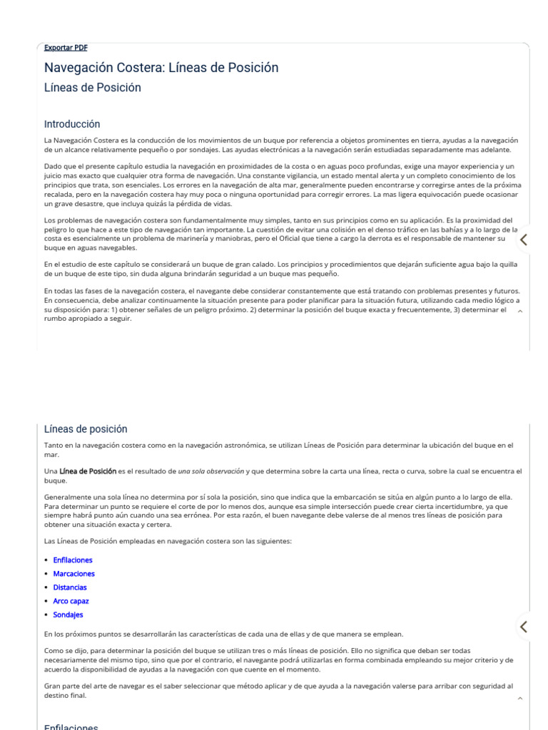NCA2024 - Navegación Costera - Líneas de Posición - Líneas de Posición | PDF