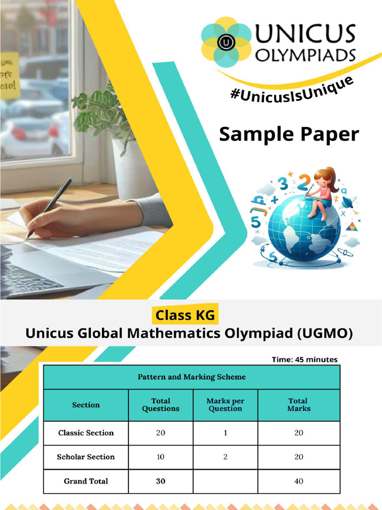 UGMO Sample Papers For Class KG | PDF | Mathematics