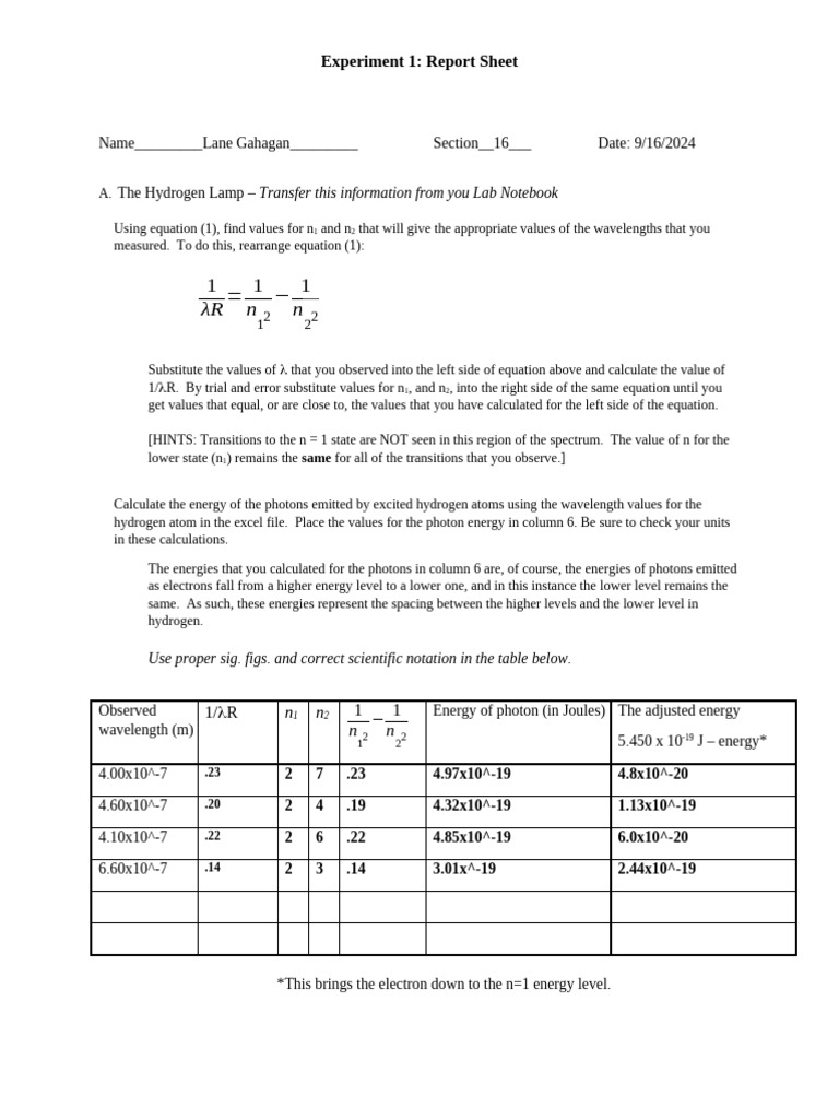 EXPERIMENT 1 - Report Sheet-1 | PDF