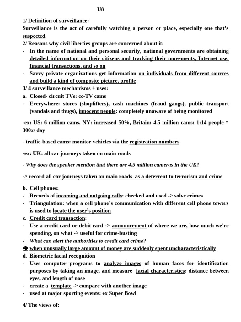 U8 Key Surveillance | PDF