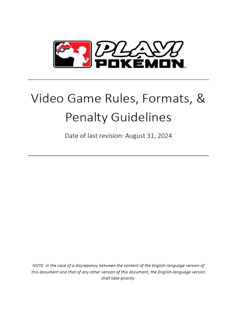 Play Pokemon VG Rules Formats and Penalty Guidelines en | PDF
