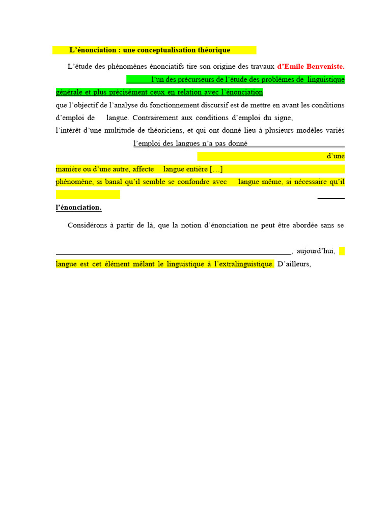 L'énonciation | PDF