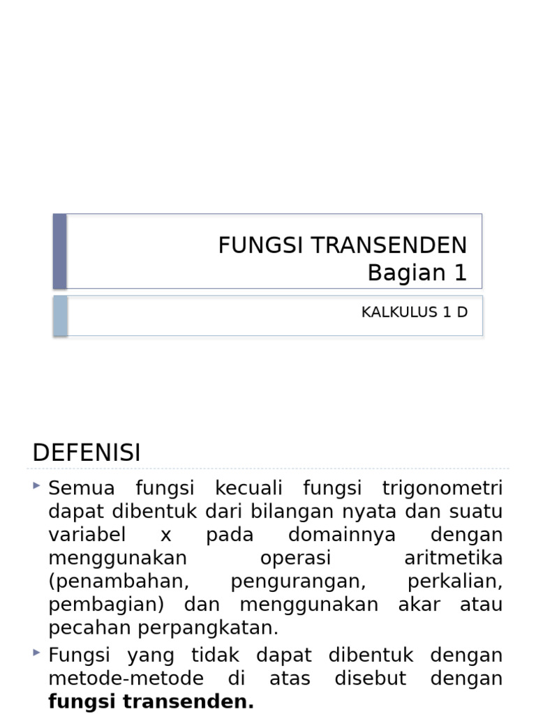 17 - Fungsi Transenden - 1 | PDF