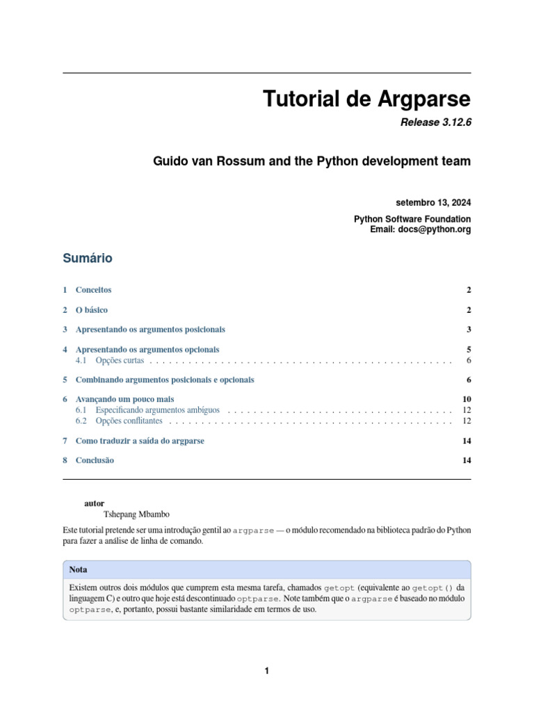 Howto Argparse | PDF