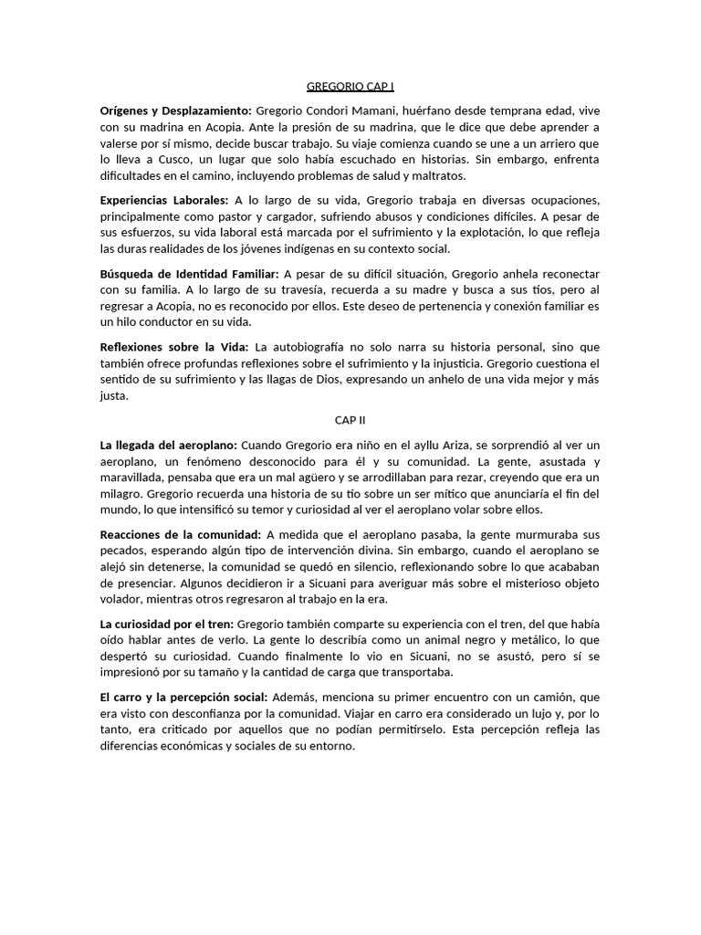 Gregorio (Resumen) | PDF