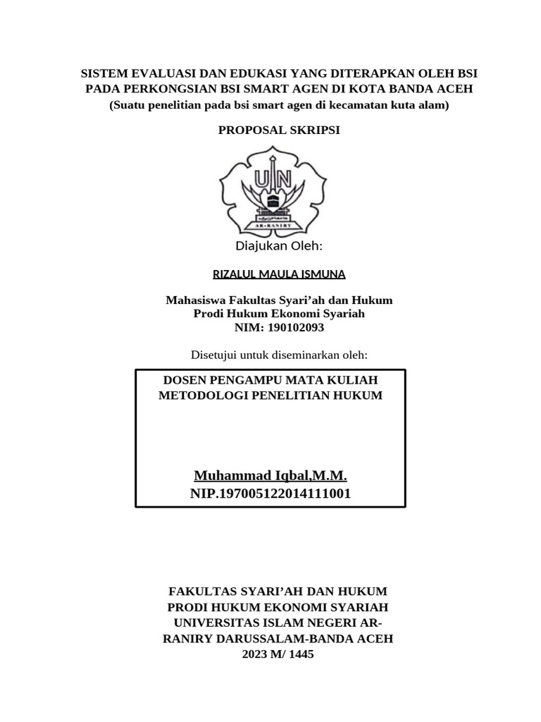 Proposal Skripsi ARI MUNANDAR | PDF