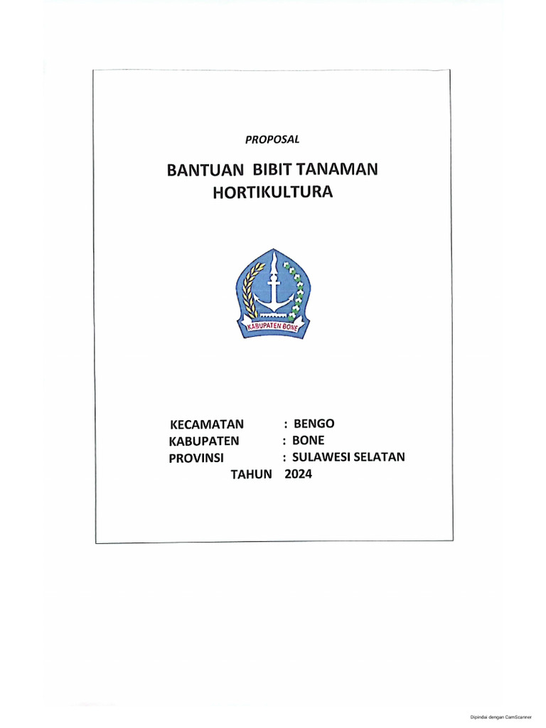 Proposal Bantuan Bibit Tanaman Holtikultura | PDF