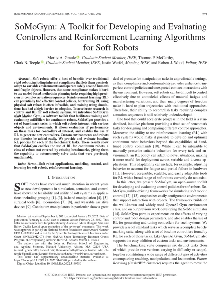 SoMoGym - A Toolkit For Developing and Evaluating Controllers and Reinforcement Learning ...