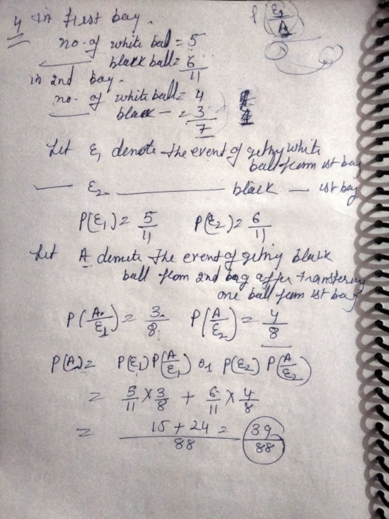 Class 12 Exercise 15.5 Part2 Probability | PDF