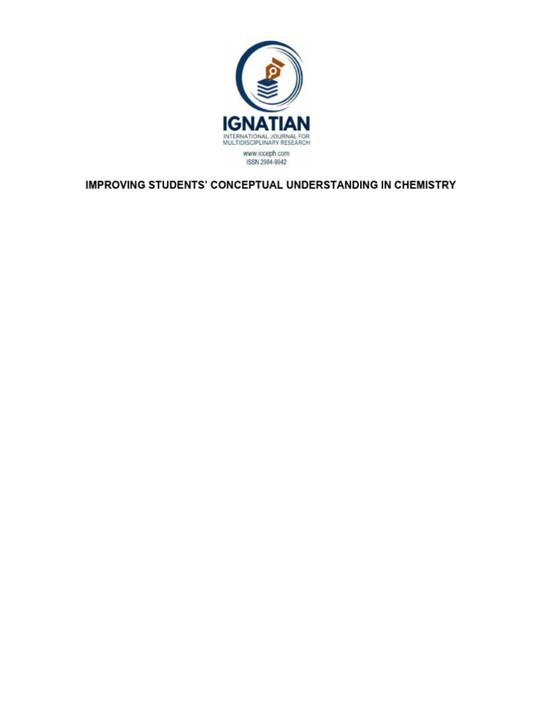 Improving Students Conceptual Understanding in Chemistry Through ...