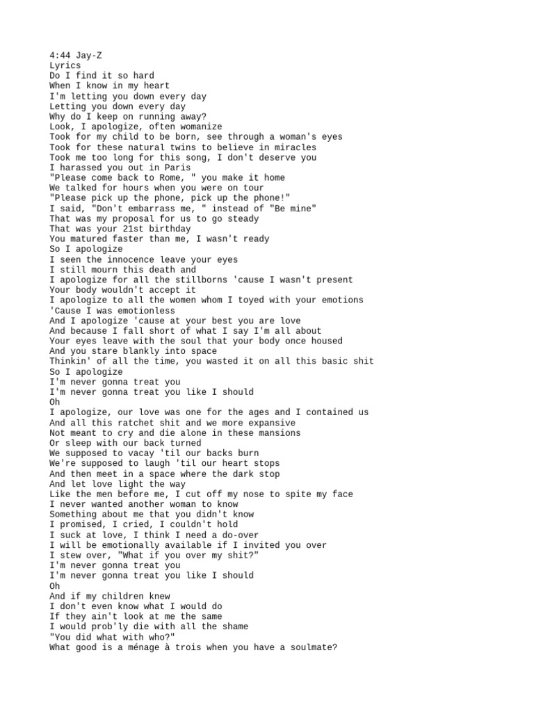 444 Jay Z | PDF | Poetry