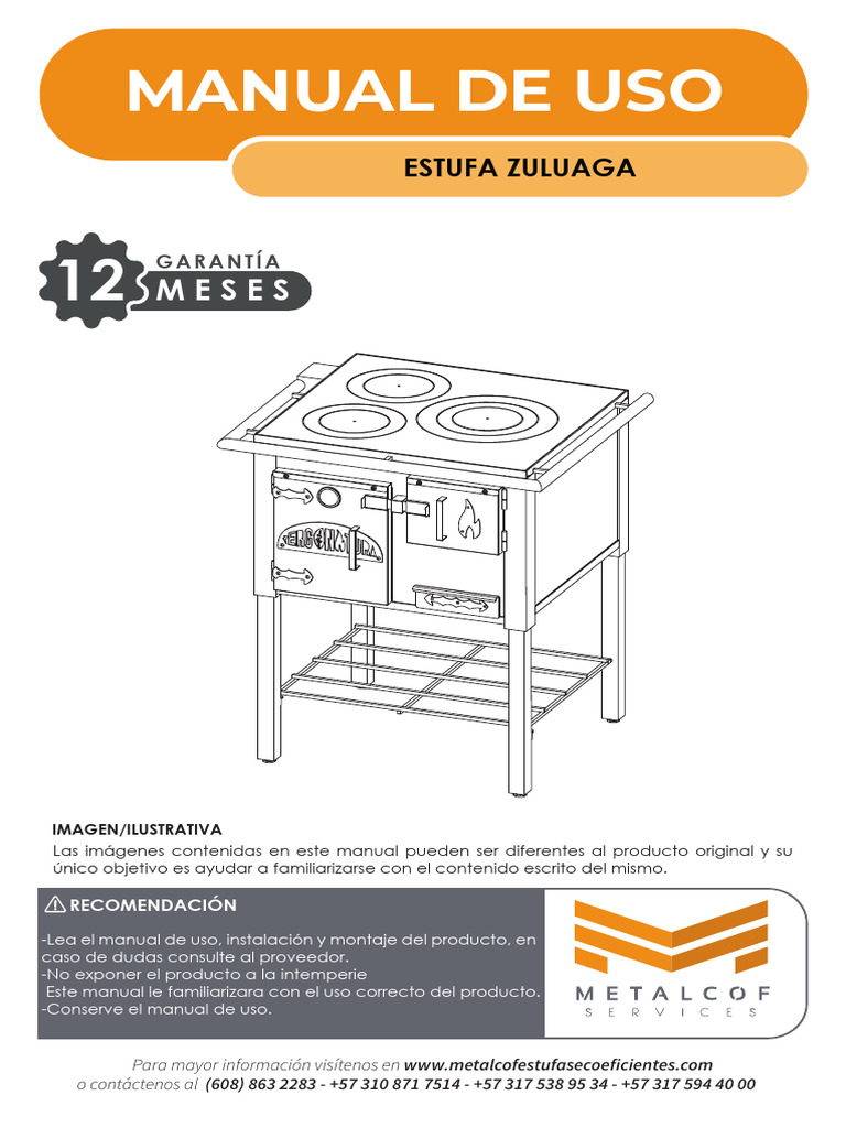 Pro-M-01 Manual de Uso - Estufa Zuluaga | PDF