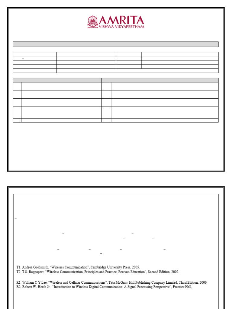 19CCE311 - Wireless Communication - Revised CDP - 1 | PDF