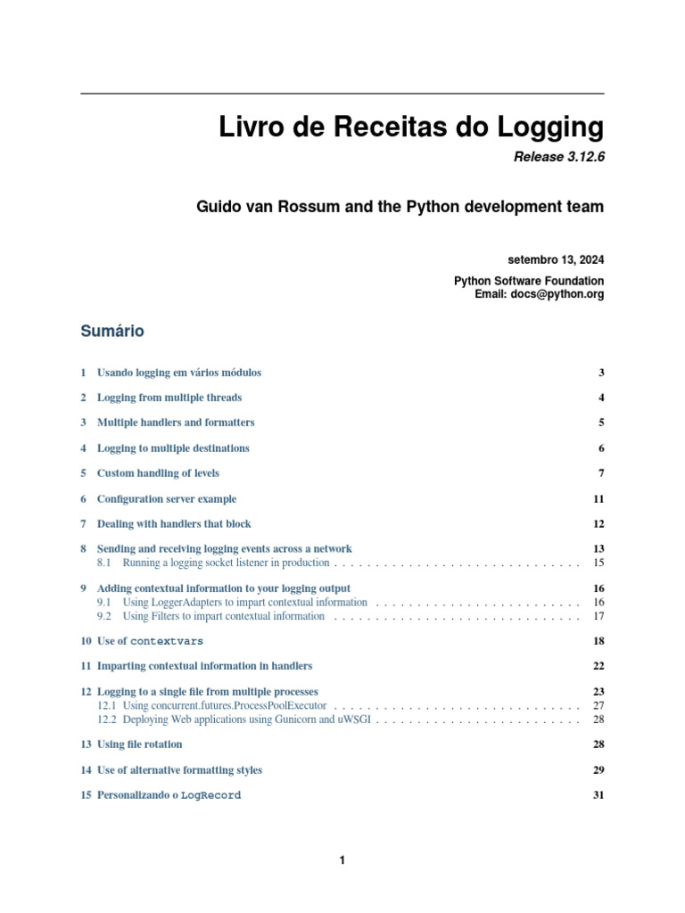 Howto Logging Cookbook | PDF Howto Logging Cookbook | PDF