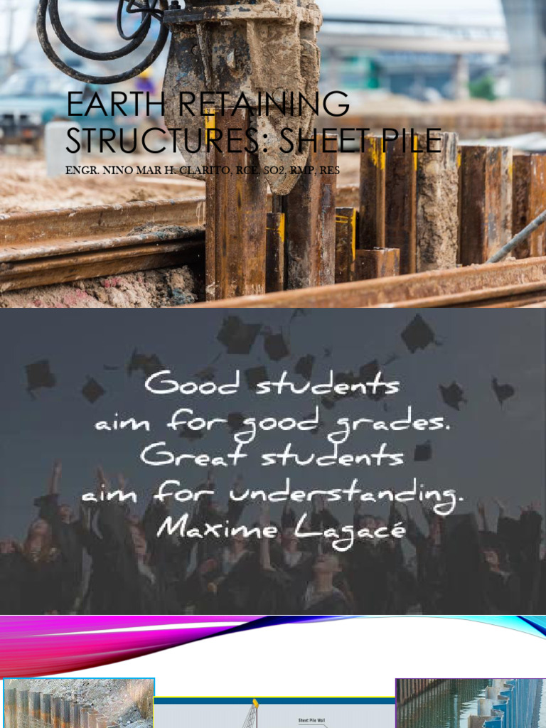 Earth Retaining Structures Sheet Piles | PDF