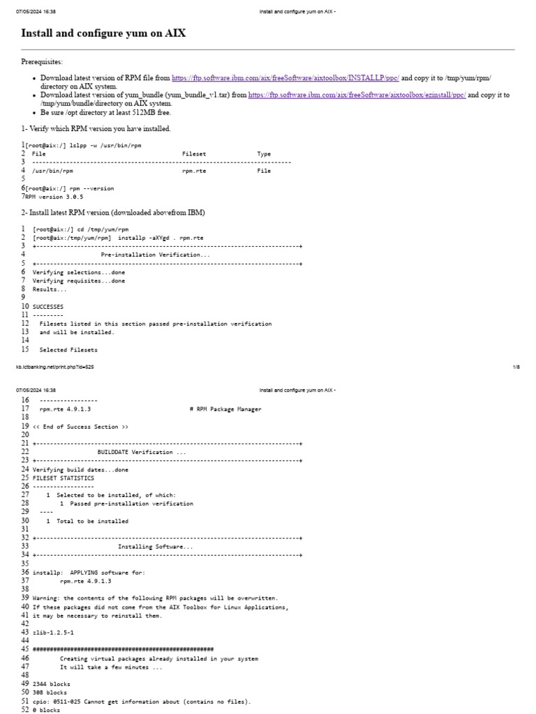 Install and Configure Yum On AIX | PDF
