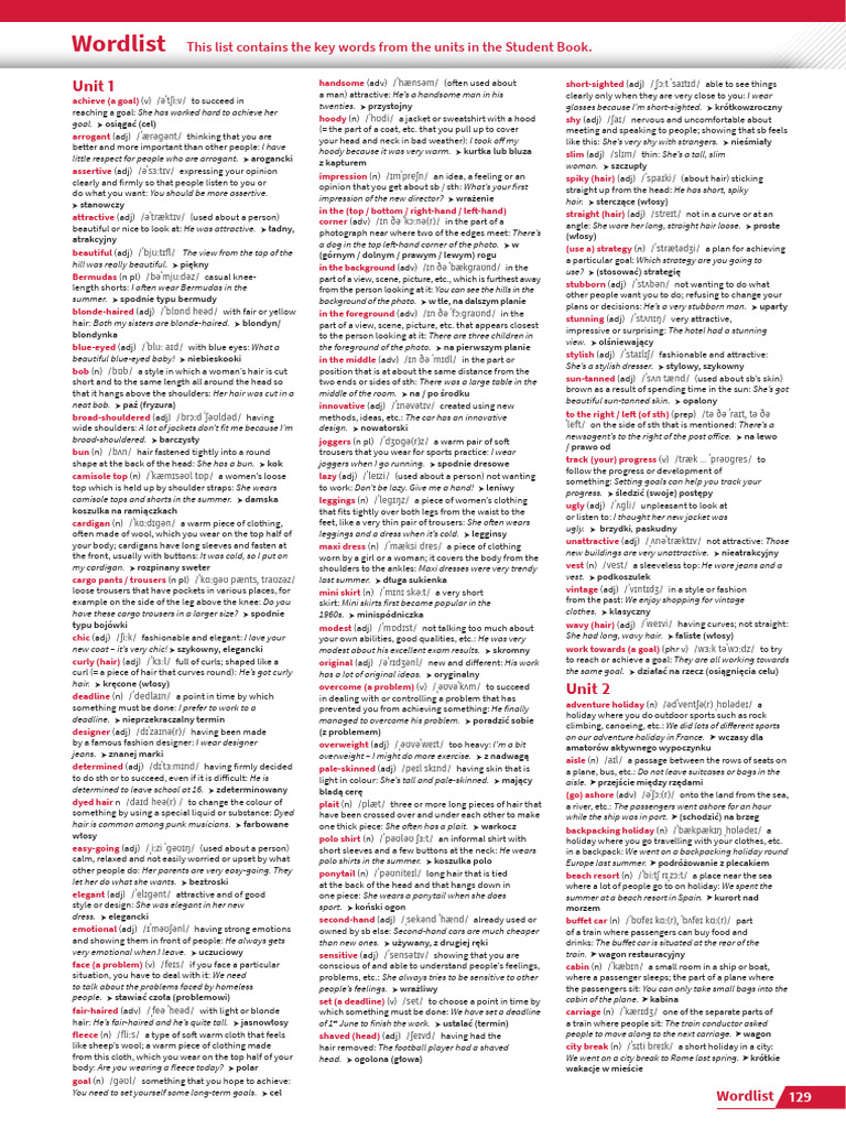 Insight2e PL Int Wordlist | PDF